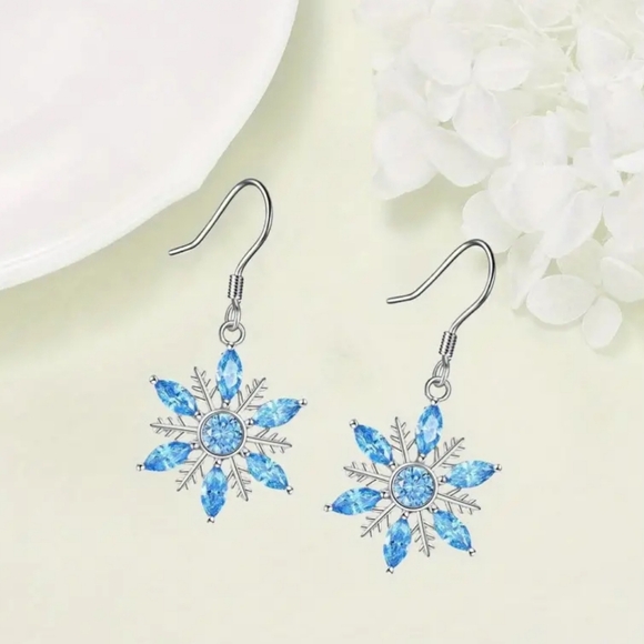Jewelry | Blue Snowflake Earrings | Poshmark